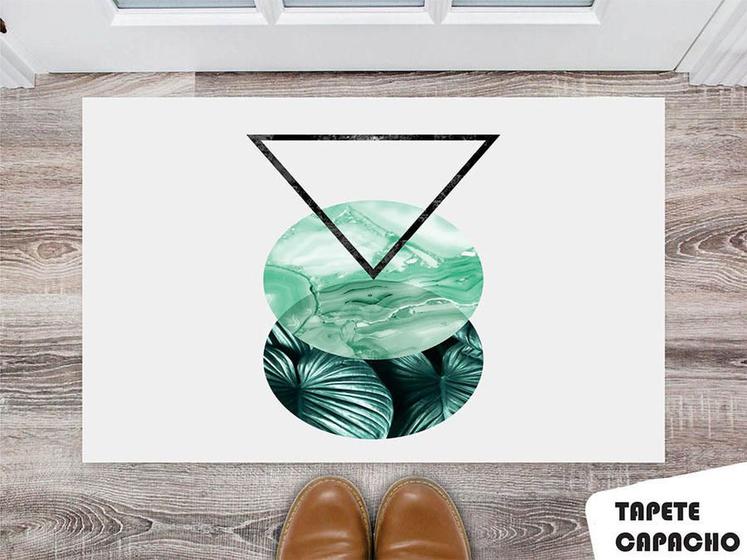 Tapete Capacho Personalizado Triângulo Invertido Tons de Verde ...