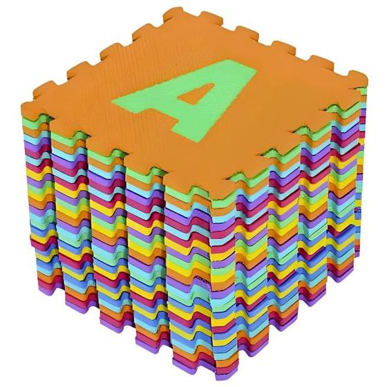 Tapete De Atividades Em Borracha 26PC Eva Abc 28X28CM Evamax - Tapete e ...