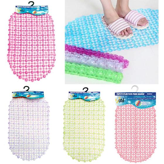 Tapete de pvc oval para banheiro com ventosa transcolor 66x36cm - 123 ...