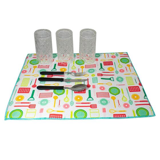 Tapete Escorredor de Louça Ultra Absorvente Verde 38x50cm - Casambiente ...