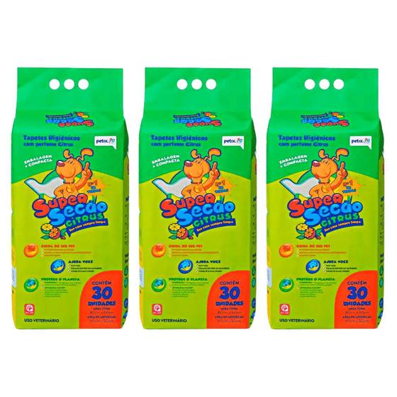 Tapete Higiênico Super Secão Citrus com 30 Unidades Kit-3 - Petix ...