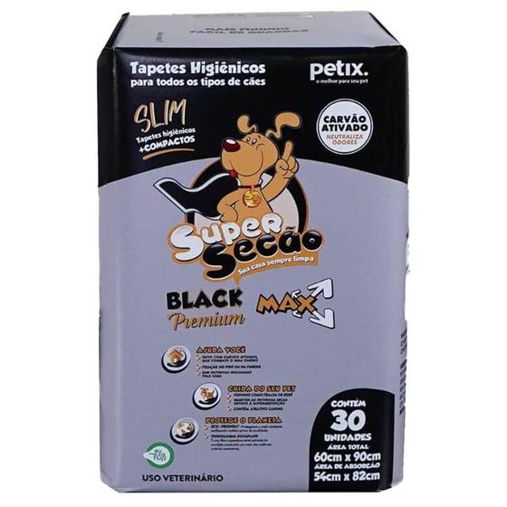 Tapete Higiênico Super Secão Slim Super Seca Black Max C/30 Unidades ...