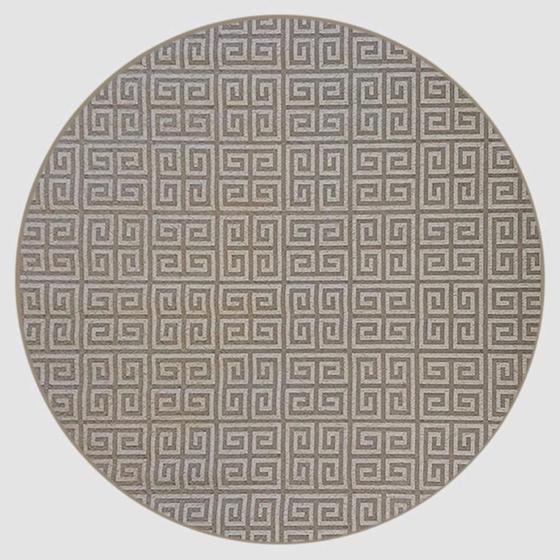 Tapete Para Sala Redondo 100 Cm Grego Bege Marfim Geometrico - Tapete ...