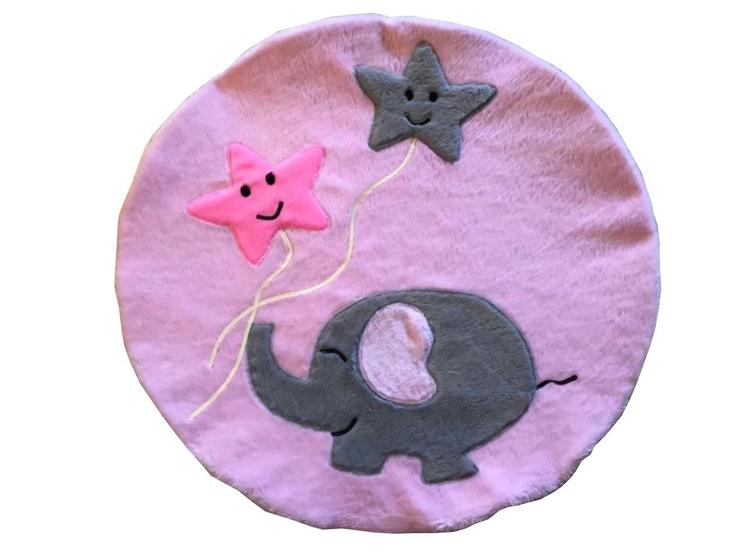 Tapete Pelúcia Elefante 90cm x 90cm Redondo Decorativo Quarto Infantil ...