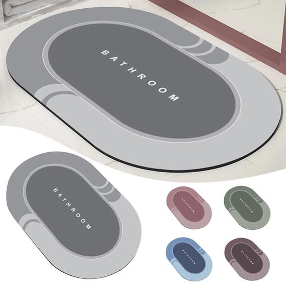 Tapete Piso Pedra Diatomácea Super Absorvente Antiderrapante Borracha ...