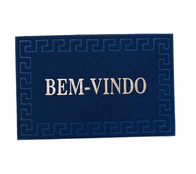 Tapete Porta de Entrada Bem Vindo Capacho - Azul Marinho - Casa ...