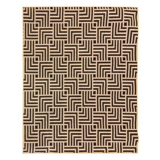 Tapete Sala Moderno Géometrico Tabuleiro 100X150 Cm Bege 72 - J ...