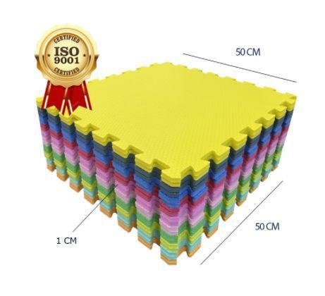 Tapete Tatame Emborrachado EVA - Kit Com 08 Placas Coloridas 50x50 10 ...