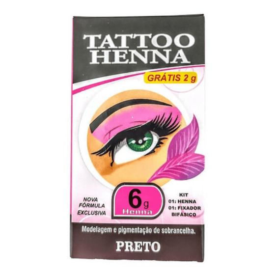 Tattoo Henna Para Sobrancelhas Preta 6g - Tatto Henna - Tinta e Henna ...