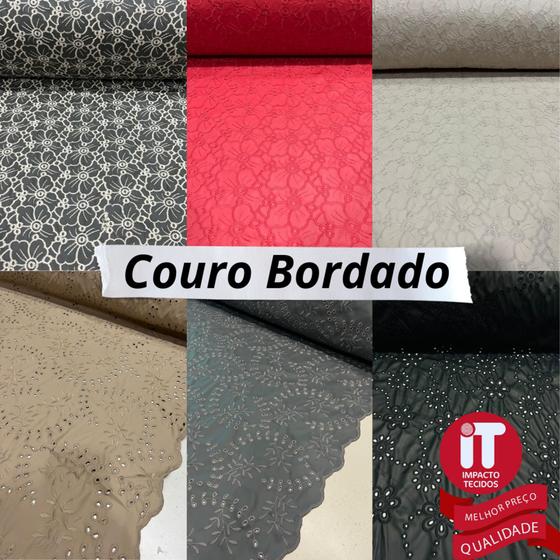 Tecido Couro Bordado (1m x 1,4m) - Impacto tecidos - Tecidos - Magazine Luiza