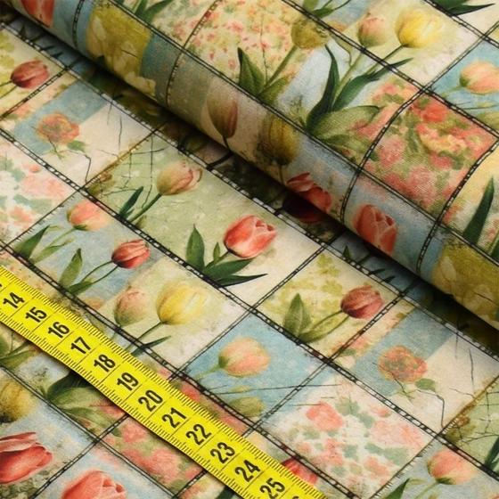 Tecido Estampado Para Patchwork - Patch Flores : Tulipa 2 (0,50x1,50 ...