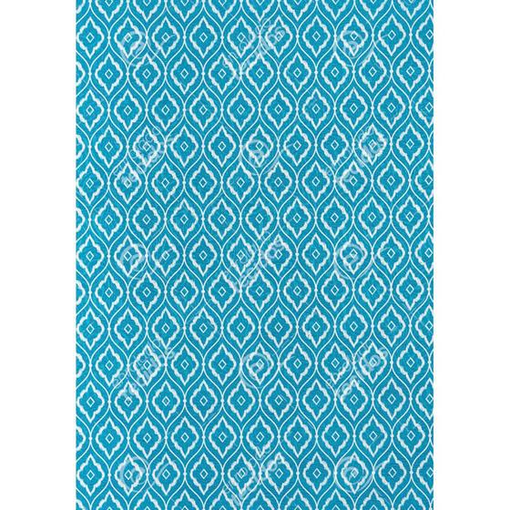 Tecido Jacquard Estampado Arabesco Azul Turquesa - 1,40m de Largura ...