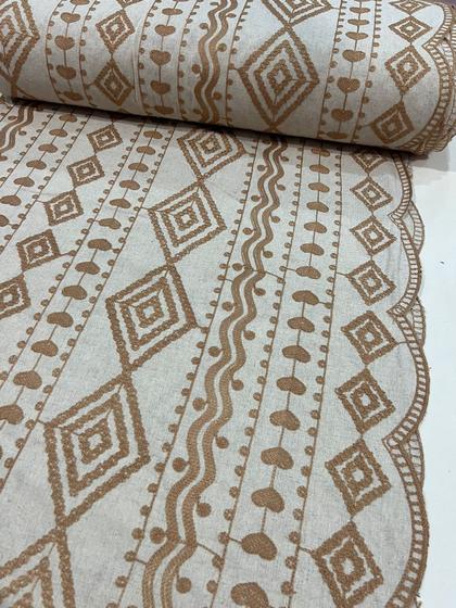 Tecido Linho Bordado 1m x 1,4m - Impacto tecidos - Tecidos - Magazine Luiza