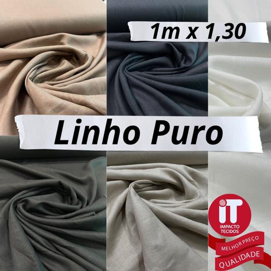 Tecido Linho Puro 100% Linho (50cm x 1,40m) Alta qualidade - Imapcto ...