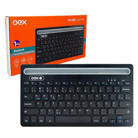 Teclado Bluetooth OEX Class, ABNT2, Suporte Integrado para Tablet e ...