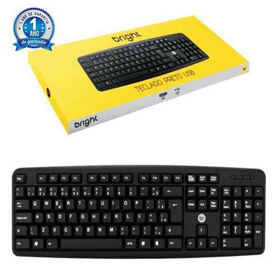 Teclado Bright USB ABNT2 Preto - 0014 - Teclado - Magazine Luiza