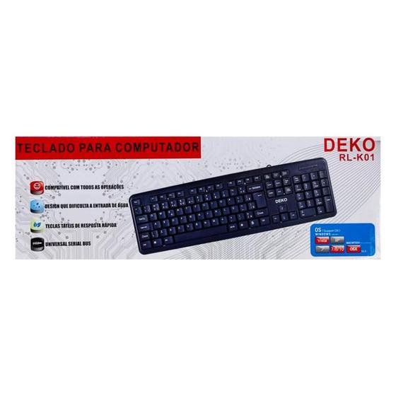 Teclado Deko Multimídia USB PC e Notebook Padrão ABNT - Teclado para ...