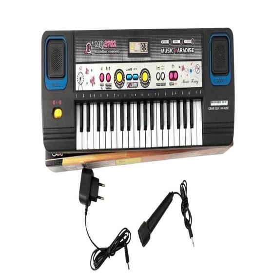 Teclado Elétrico Musical Infantil com microfone e fonte - toy king ...