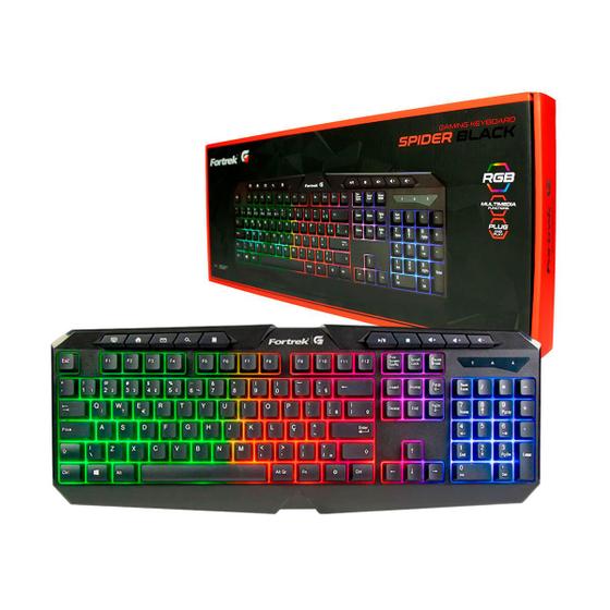 Teclado Gamer Fortrek G Spider Black, USB, ABNT2, RGB, Preto - 75853 ...