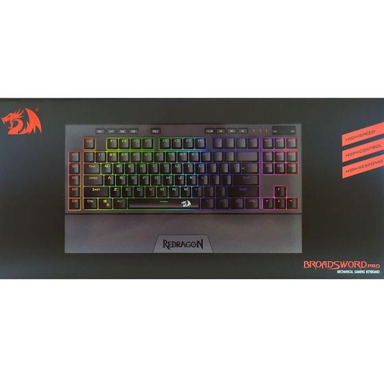 Teclado Gamer Mecânico Redragon Broadsword Pro K588 Switch Óptico Blue ...