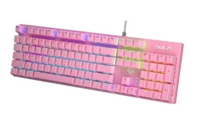 TECLADO GAMER MECANICO ROSA USB LED S2022 AULA 104 TECLAS*º - Teclado ...