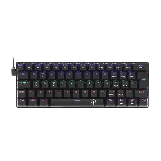 Teclado Gamer Mecânico T-Dagger Arena 60% Black Abnt2 - Teclado ...