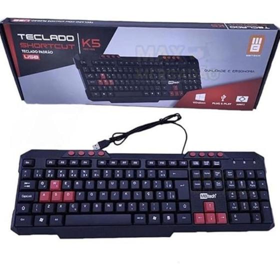 Teclado Gamer Multimídia Usb 3.0 Abnt 2 Teclas Atalhos Tech Cor De ...