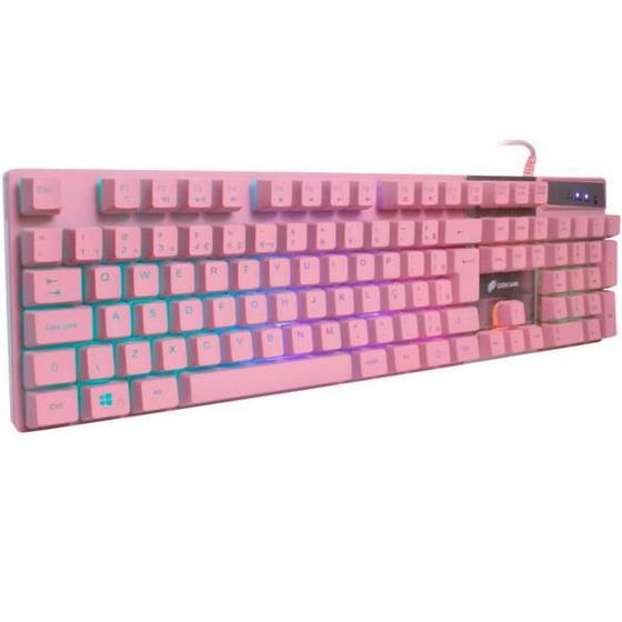 Teclado Gamer Pink Prismatic TC205 Rosa - Oex - Teclado Gamer ...