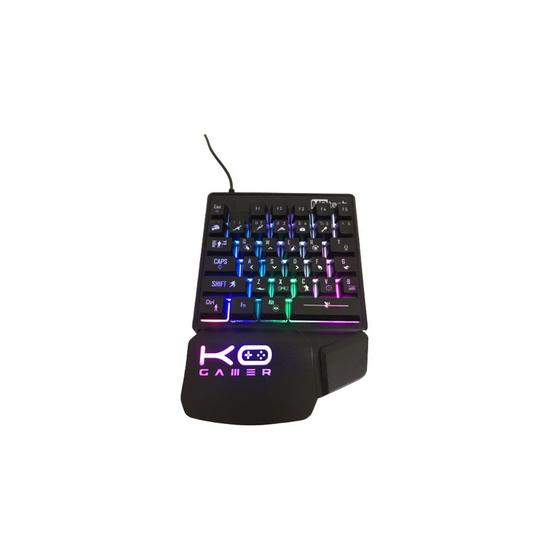 Teclado Gamer Pro Semi Mecanico Single Hand Uma Mao LED RGB - MBTECH ...