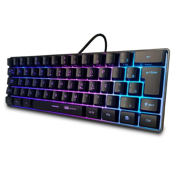Teclado Gamer Qwerty Luz Led RGB Chroma ABNT Português Brasil Knup KP ...