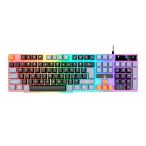 Teclado Gamer Rise Mode G1 Semi-Mecânico Rainbow USB Preto E Cinza - RM ...