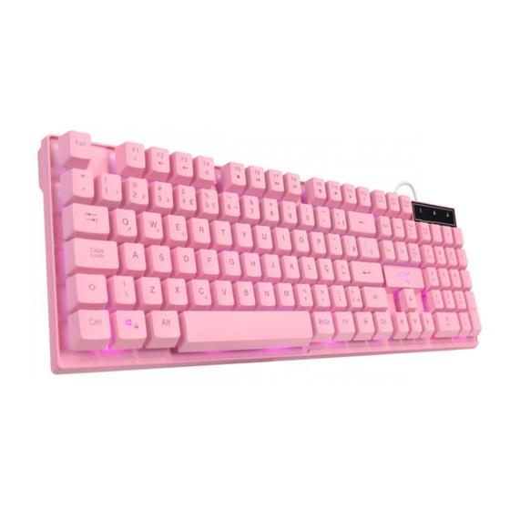 Teclado Gamer Rosa Cerberus Semi Mecanico com LED 7 Cores - Vinik ...