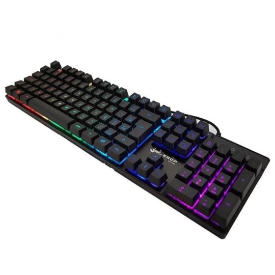 Teclado Gamer Semi-Mecânico Anti-Ghosting Rgb - Knup Kp-2050 - Kit ...