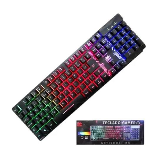 Teclado Gamer Semi-Mecânico Knup, RGB, Anti-Ghosting, Multimídia, USB ...