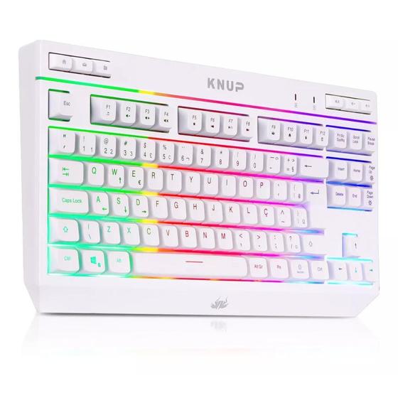 Teclado Gamer Usb PC Computador Anti Ghosting Knup Led Rgb KP-TE113 Branco - Teclado Gamer ...