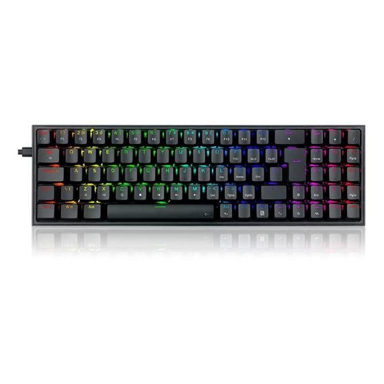 Teclado Mecânico Gamer Redragon Pollux RGB, Preto, Switch Blue, Layout ...
