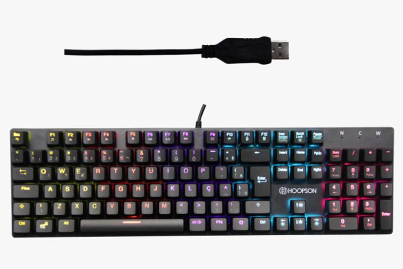 Teclado Mecânico Gamer RGB, Switch Outemu azul, Teclas multimídia, anti ...