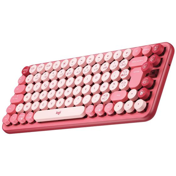 Teclado Mecânico S/Fio Logitech POP Keys Rosa Switch Brown - Teclado ...