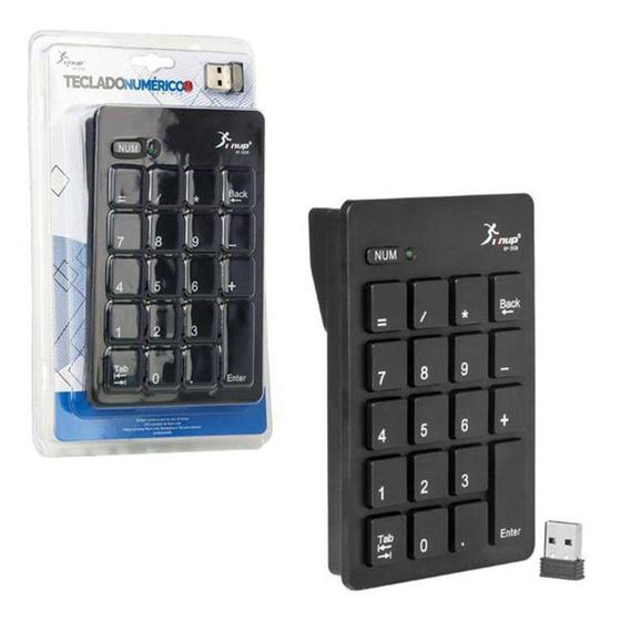 Teclado Numérico para Notebook Sem fio Usb 2.4 Ghz com 20 Teclas KP ...