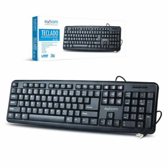 Teclado Pc Usb Para Computador Padrão Brasileiro Preto Exbom - Teclado ...