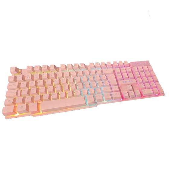 Teclado Rosa Fosco Gamer Iluminação Rainbow RGB Lindissimo - Evolut ...