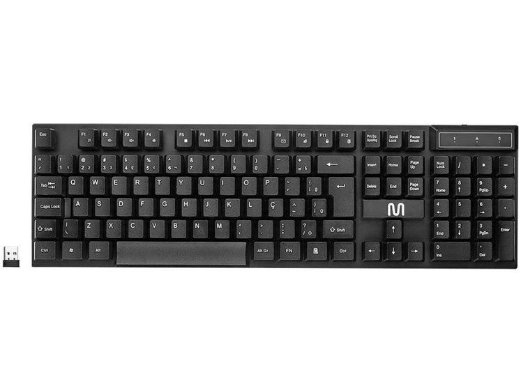 Teclado sem Fio Multilaser Office ABNT 2 - Preto TC299 Original - Kit ...