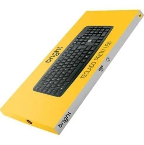 Teclado Simples USB Padrão ABNT2 Preto 0014 Bright 01un - Teclado ...