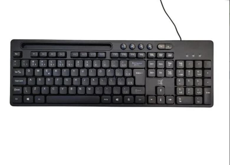 Teclado USB Multimidia C/Suporte Para Celular 60000145 Maxprint ...