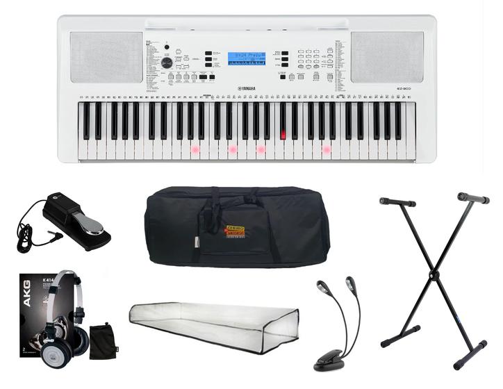 Teclado Yamaha EZ-300 Branco Teclas iluminadas EZ300 Kit Ch1 - Teclado ...