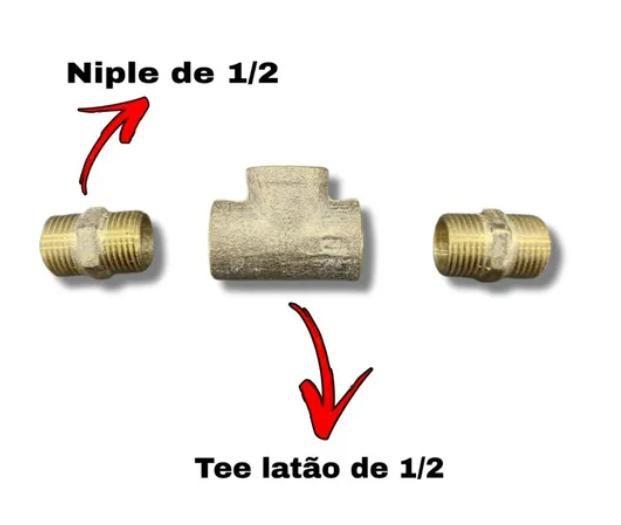 Tee Latão 1/2 Com 2 Niples Macho Cooktop Fogão Forno - Rama - Kit ...
