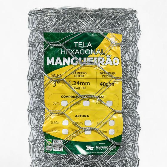 TELA CERCA MANGUEIRÃO MALHA 3" FIO BWG 18(1,24mm) RL 25X0,6m - TAG ...