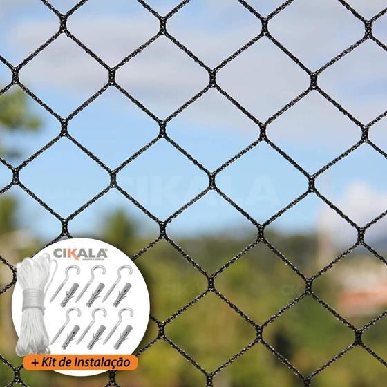 Tela de Segurança de Janela Preta 1.40x1.20 Metros + Kit Instalação ...