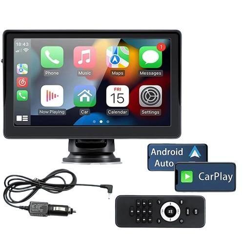 Tela Multimídia Portátil Universal Com Espelhamento Sem Fio, Bluetooth, Tela de 7, USB e Carplay ...