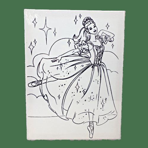 Tela para Pintura Riscada 30x40cm Princesa Barbie Art & Hobby - Tela ...